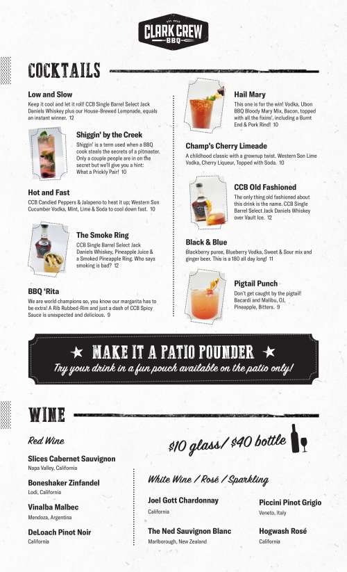 Clark Crew BBQ menu in Oklahoma City, Oklahoma, USA