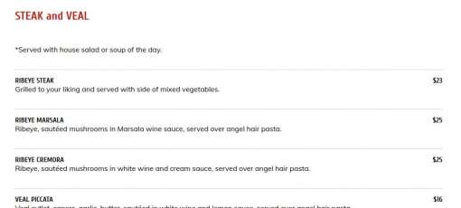 Menu for Bruno’s Italian Kitchen in Beaumont, TX | Sirved