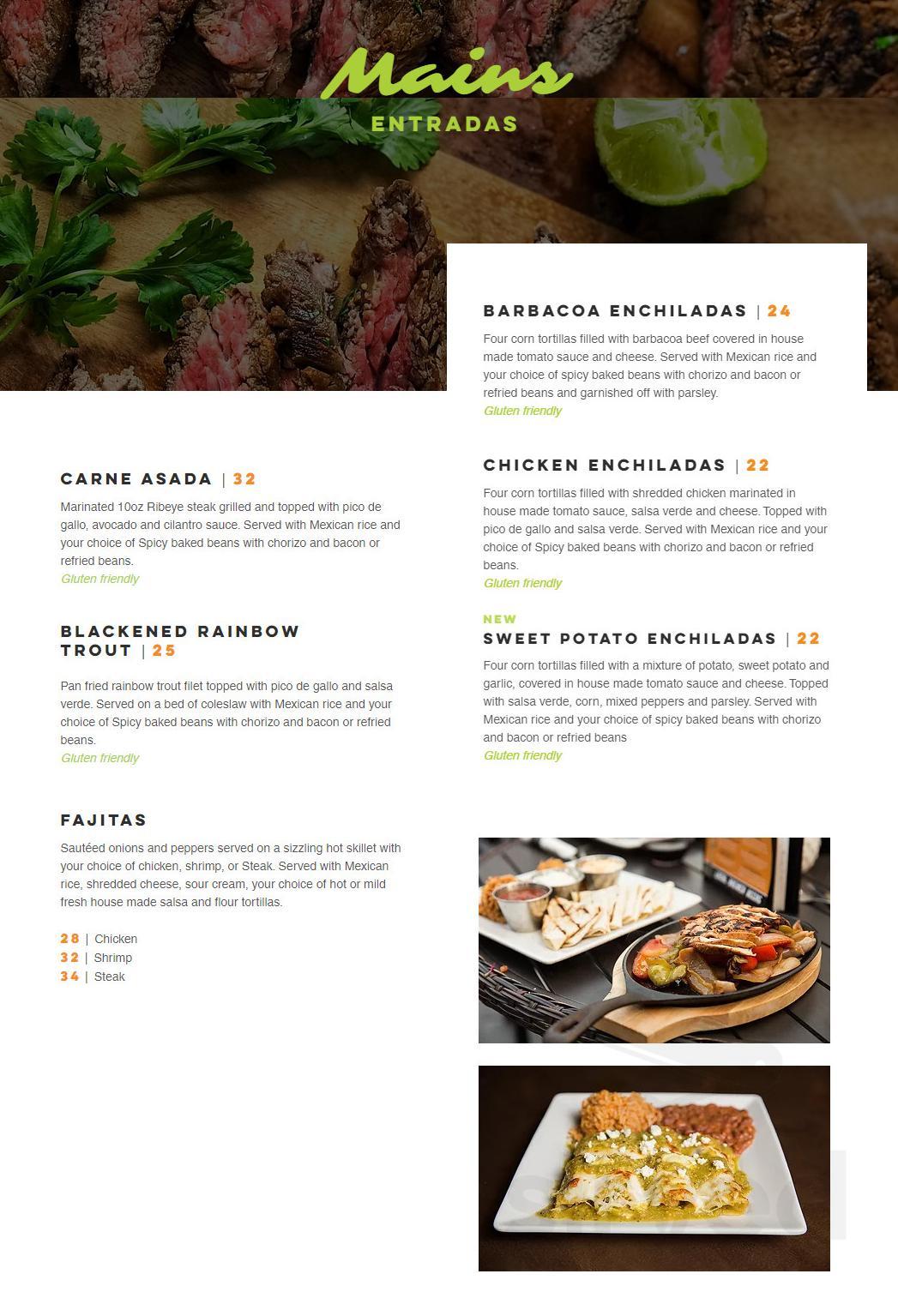 Menu - Winnipeg MB's La Roca | Sirved