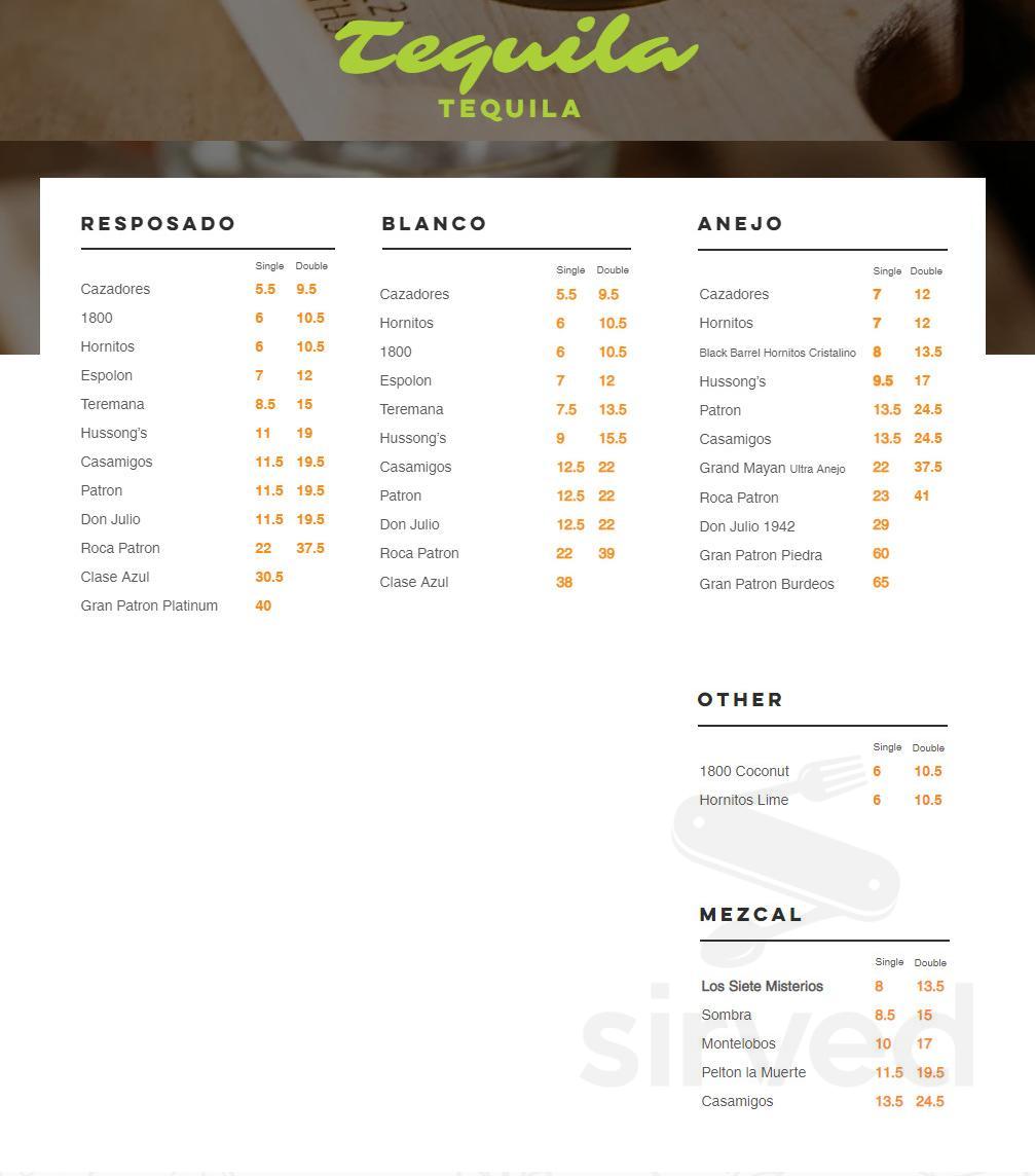 Menu - Winnipeg MB's La Roca | Sirved