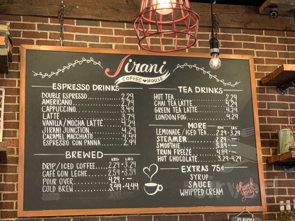 Jirani Coffeehouse menu in Manassas, Virginia, USA