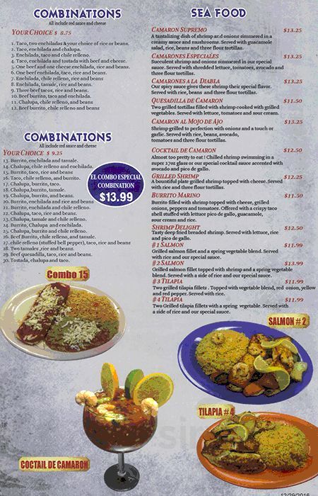 El Rodeo menu in Indianapolis, Indiana, USA