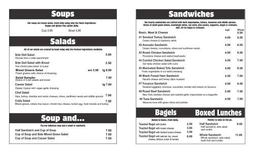 Harvest Fresh Grocery & Deli menu in McMinnville, Oregon, USA