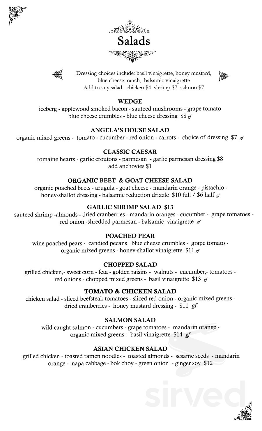 Angela's Kitchen menu in Surprise, Arizona, USA