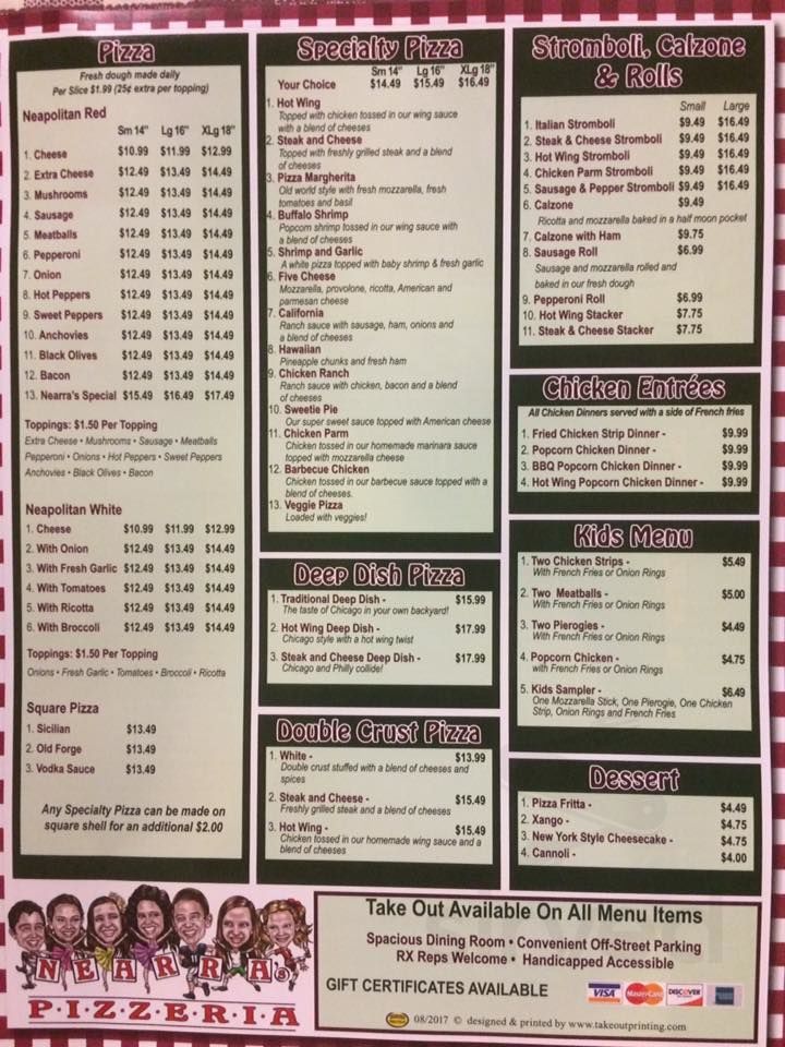 Nearra's Pizzeria menus in Scranton, Pennsylvania, United States
