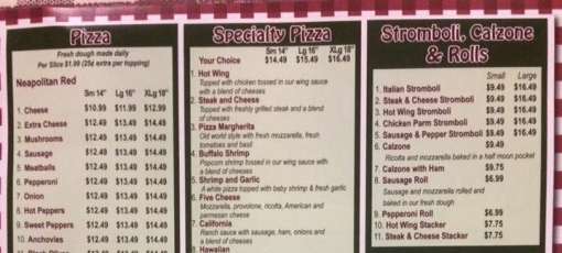 Menu for Nearra's Pizzeria in Scranton, PA | Sirved