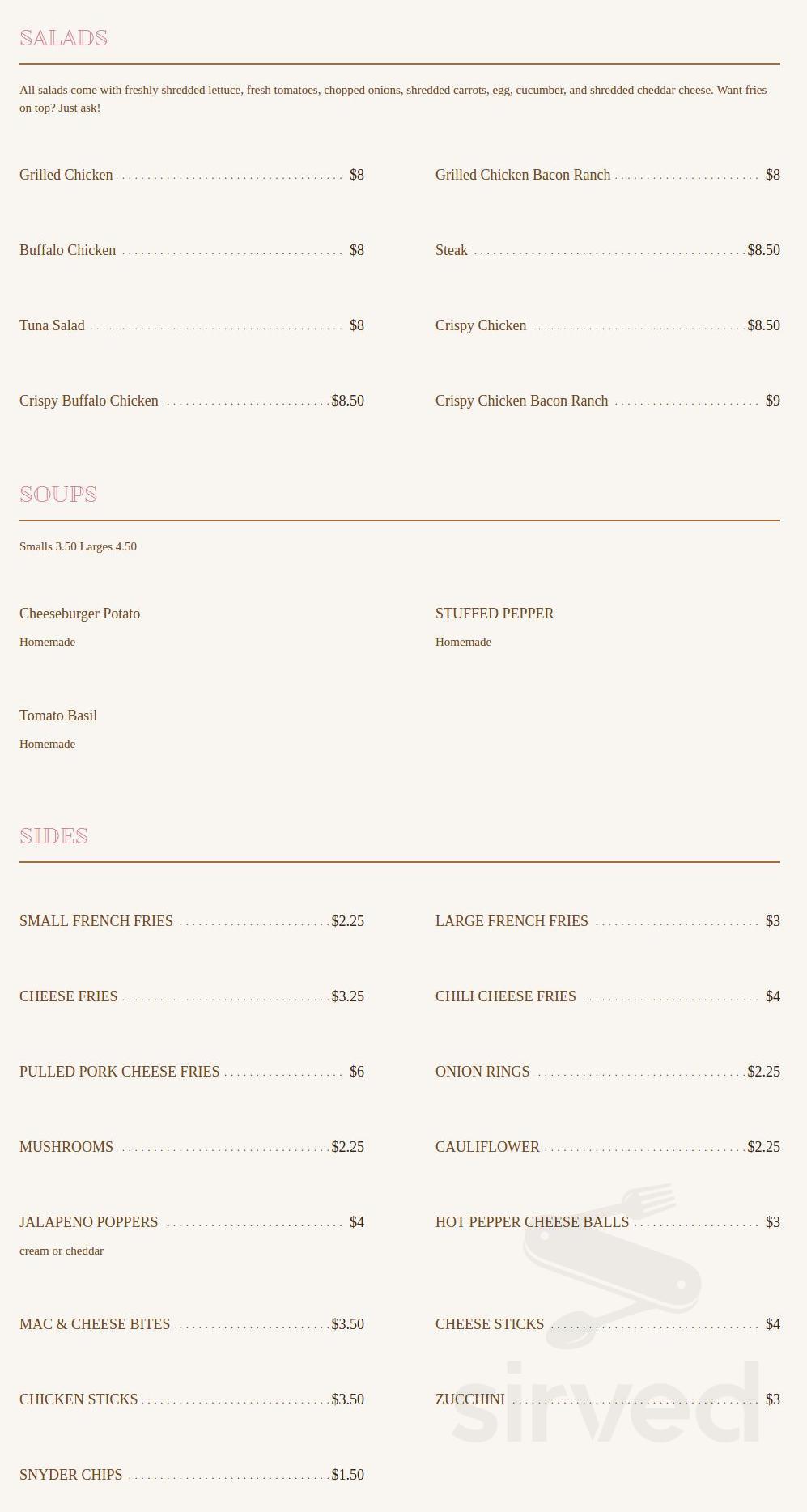 Bon Aire Hoagie Shop menus in Butler, Pennsylvania, United States
