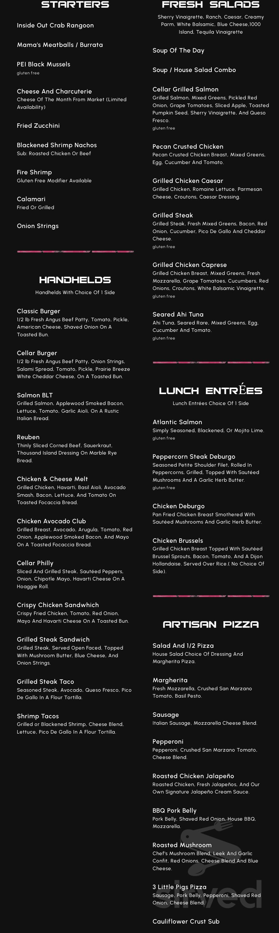 Urban Cellar - Wine Bar, Grille, And Market menu in West Des Moines ...
