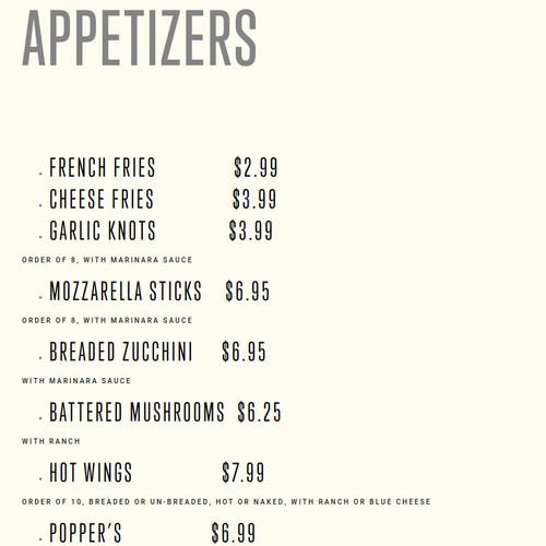 Atlas Pizza menu in Chesapeake, Virginia, USA