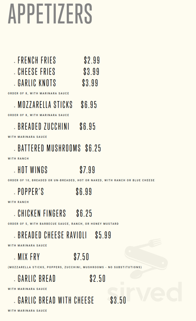 Atlas Pizza menu in Chesapeake, Virginia, USA