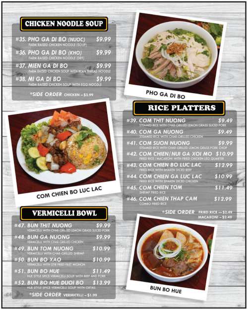 Yummy Pho & Bo Ne menu in Pearland, Texas, USA