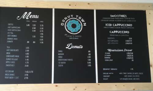 Donut Town Highland menu in Highland, California, USA