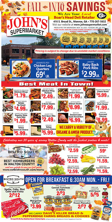 John's Supermarket menu in Monroe, Georgia, USA