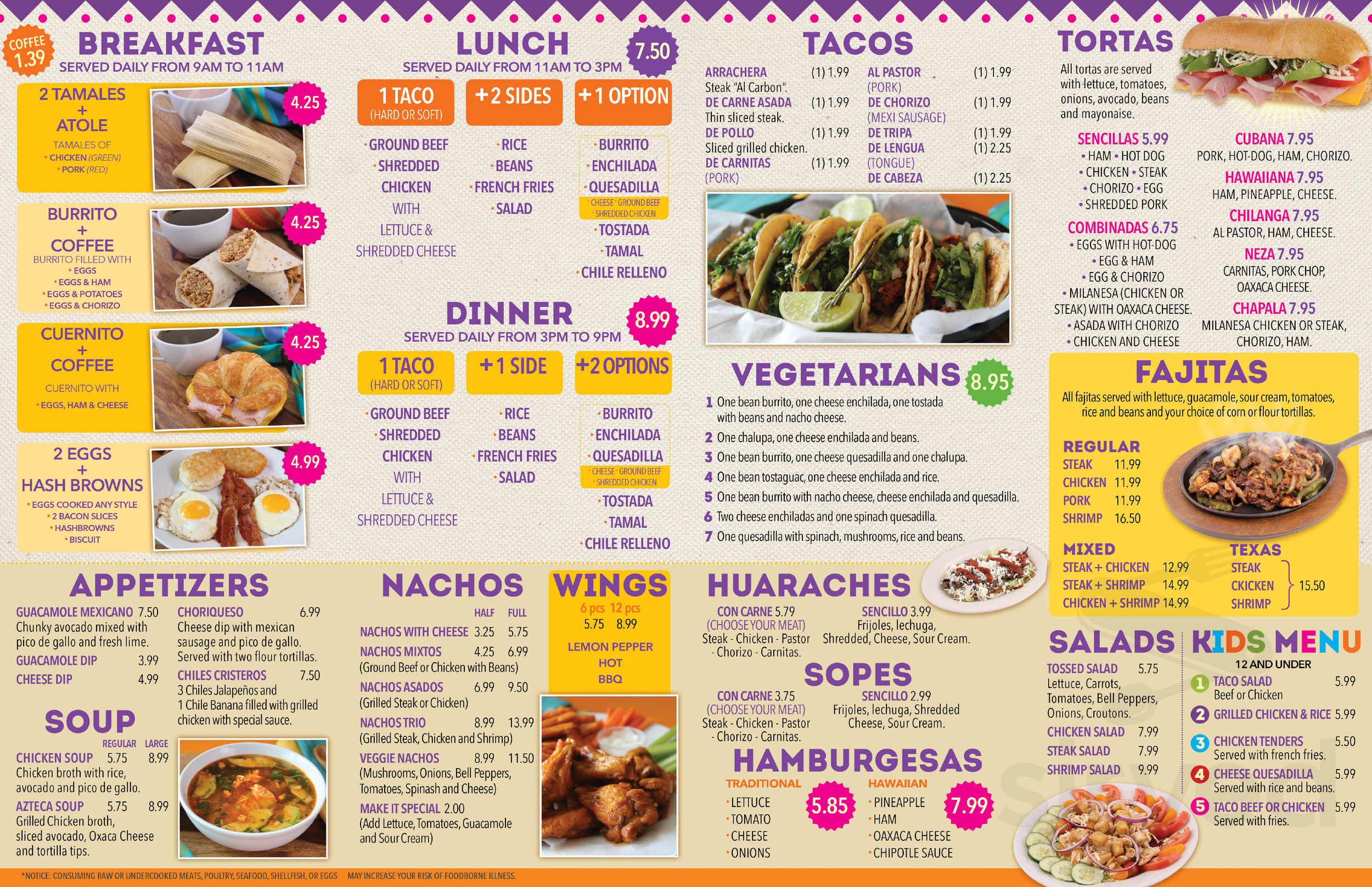 Las Milpas Mexican Restaurant menu in Woodstock, Georgia, USA