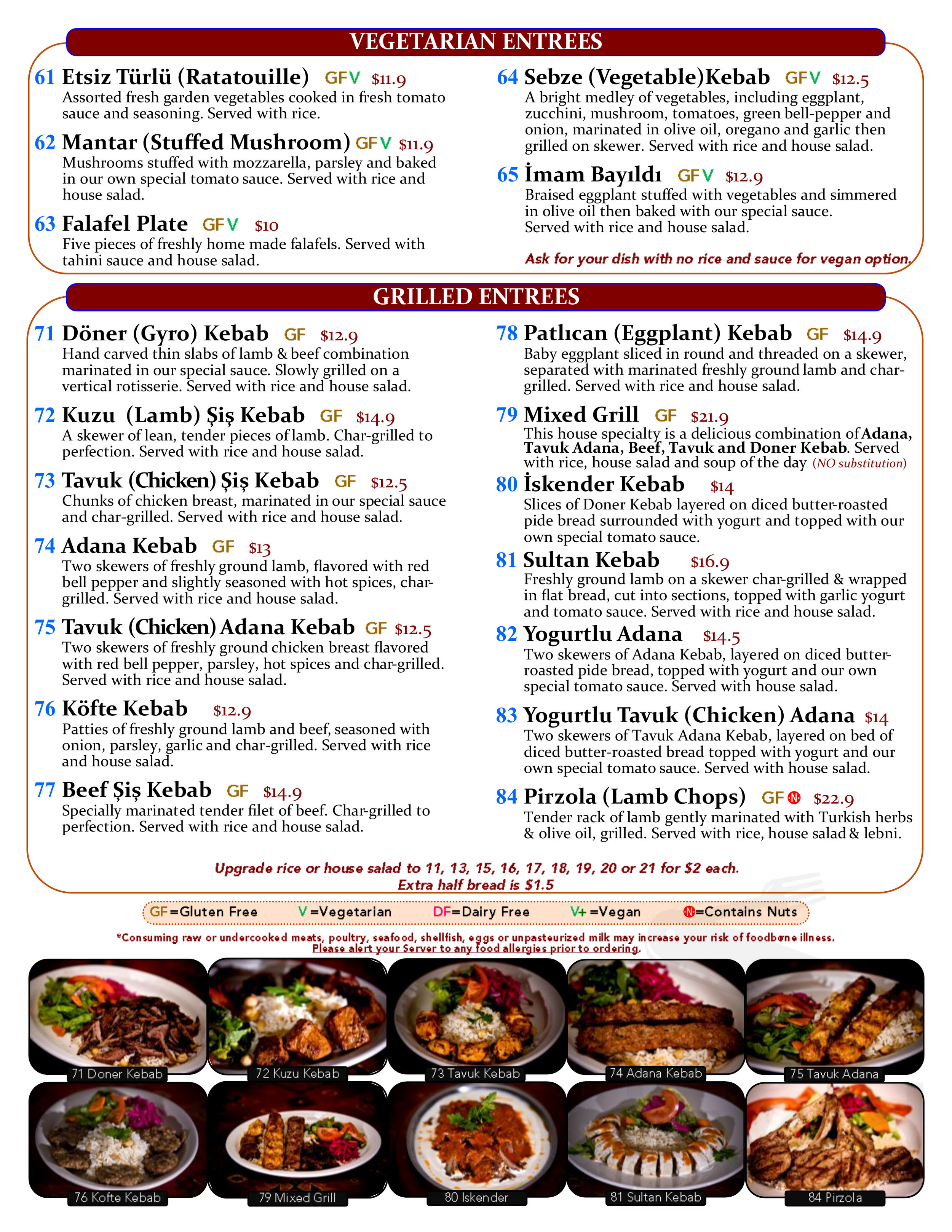 Istanbul Grill & Deli menu in Houston, Texas, USA