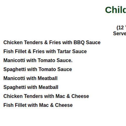Tony's Cafe menu in Taneytown, Maryland, USA