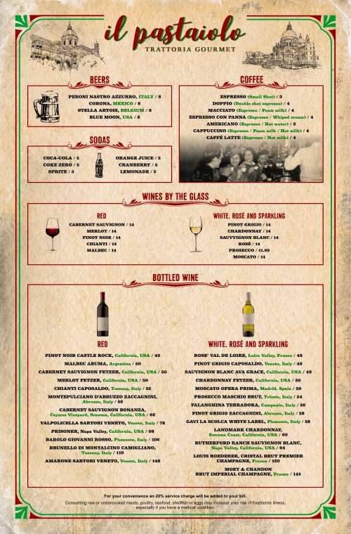 Il Pastaiolo | Italian Restaurant in Miami Beach menu in Miami Beach ...