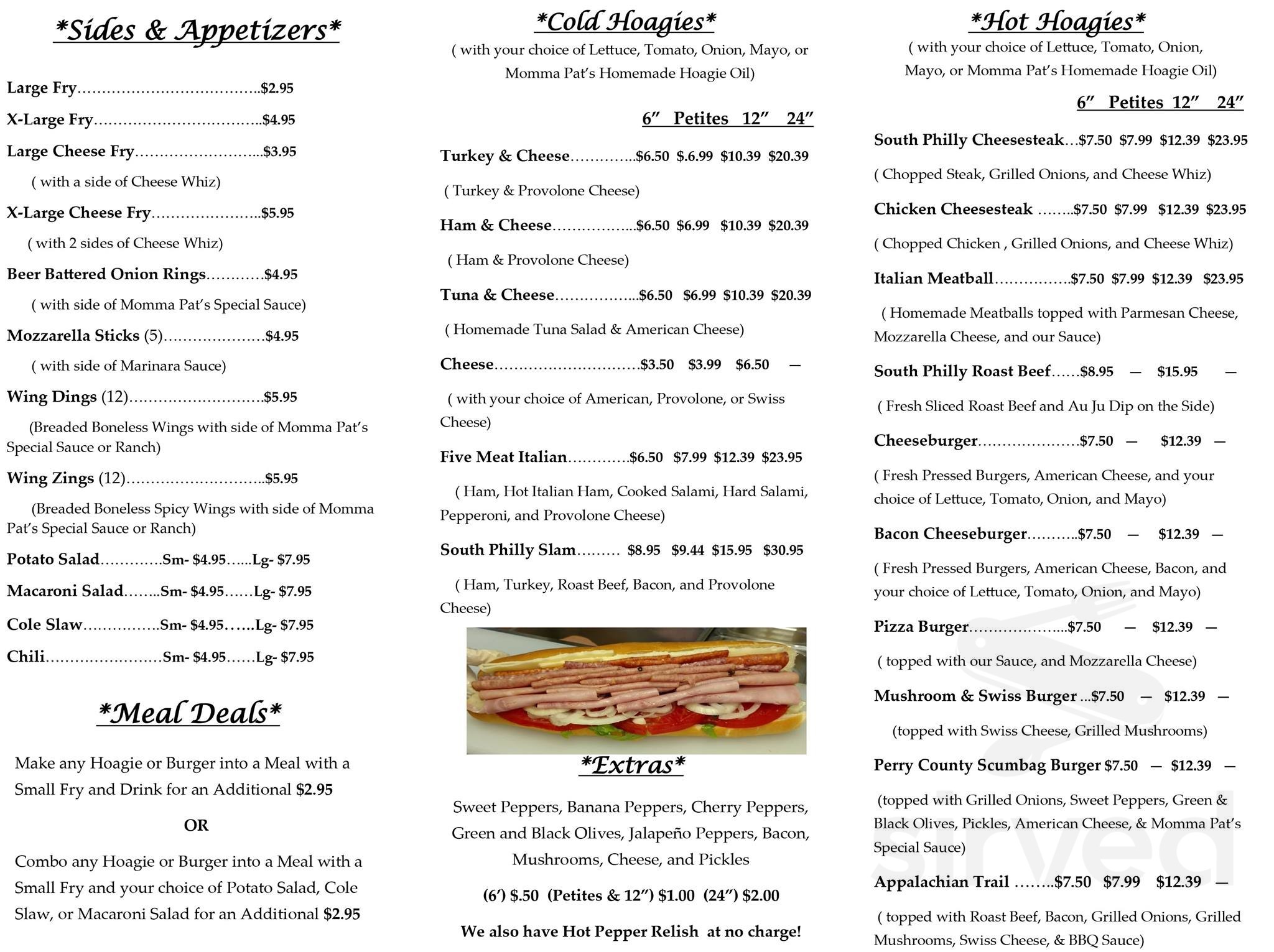 Momma Pat's A Little Taste of Philly Grille menus in Duncannon ...