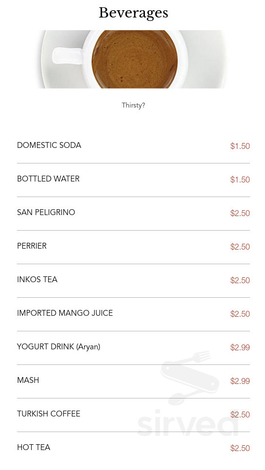 Layla's Falafel menu in Fairfield, Connecticut, USA