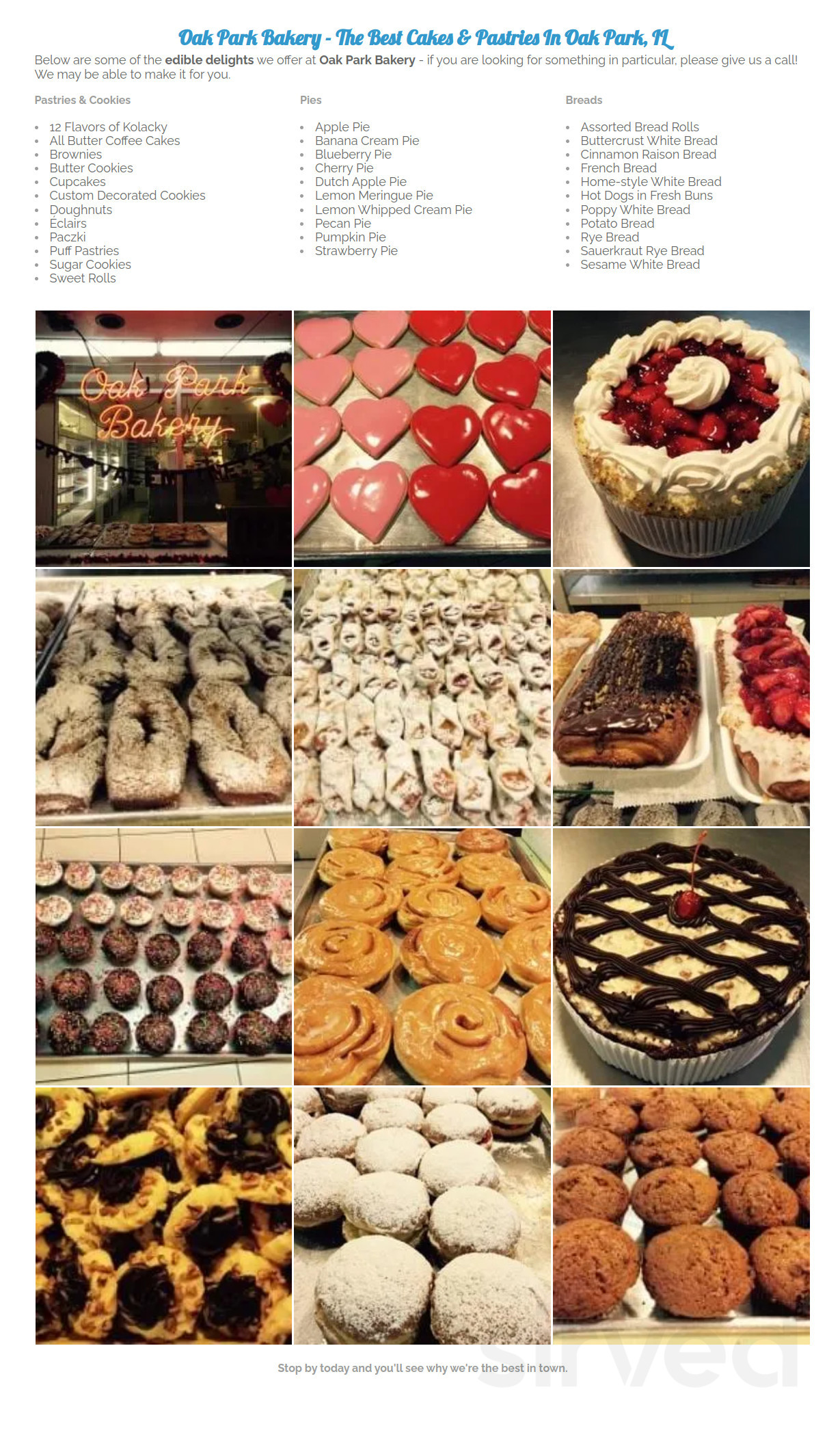 Oak Park Bakery Inc menu in Oak Park, Illinois, USA