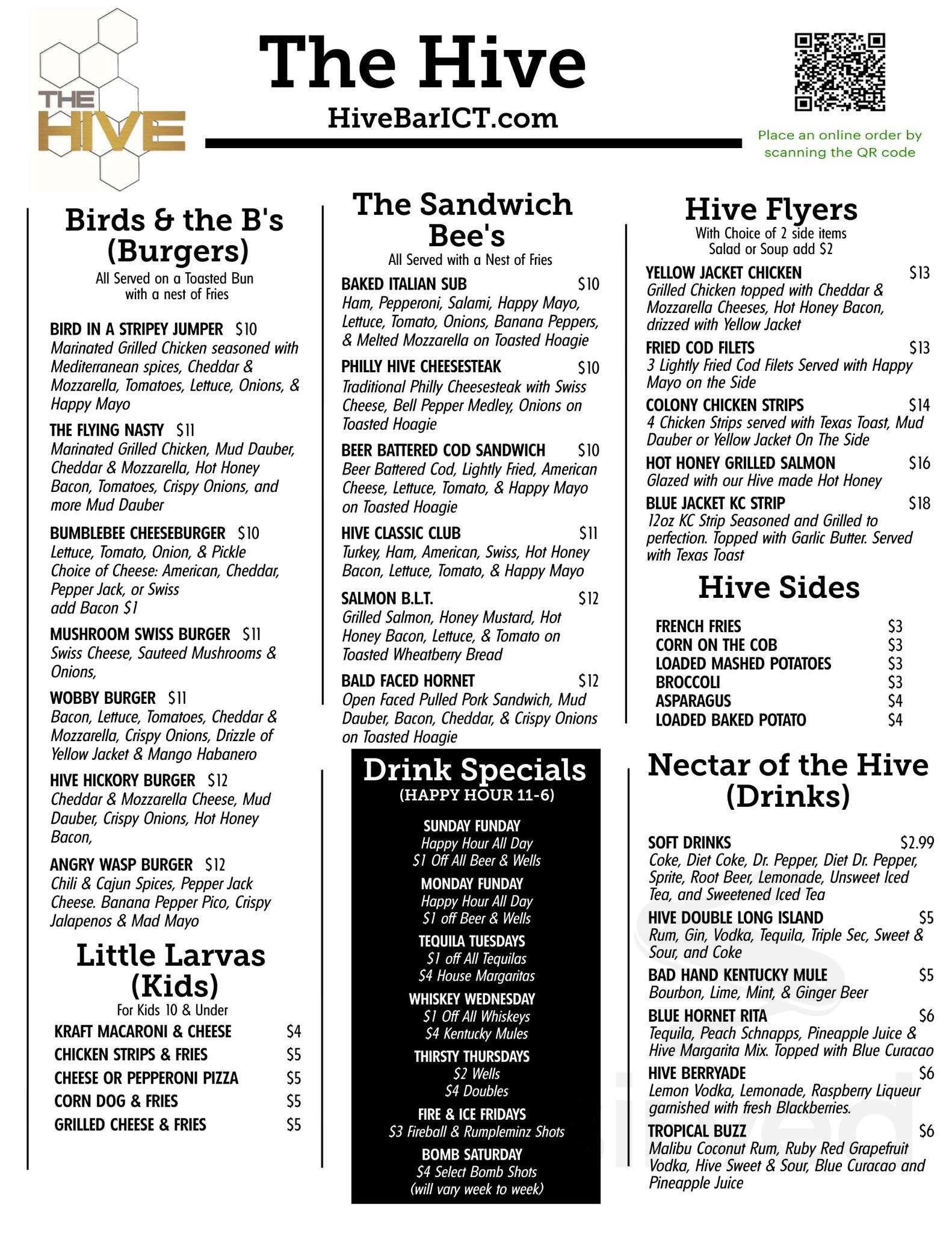 The Hive Bar & Grill menus in Valley Center, Kansas, United States