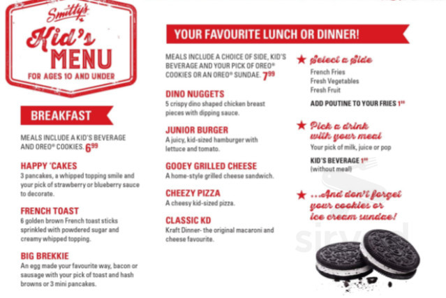 Smitty's Family Restaurant menu in Mount Pearl, Newfoundland and ...