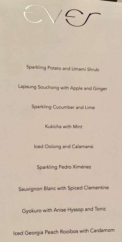 Ever Restaurant menu in Chicago, Illinois, USA