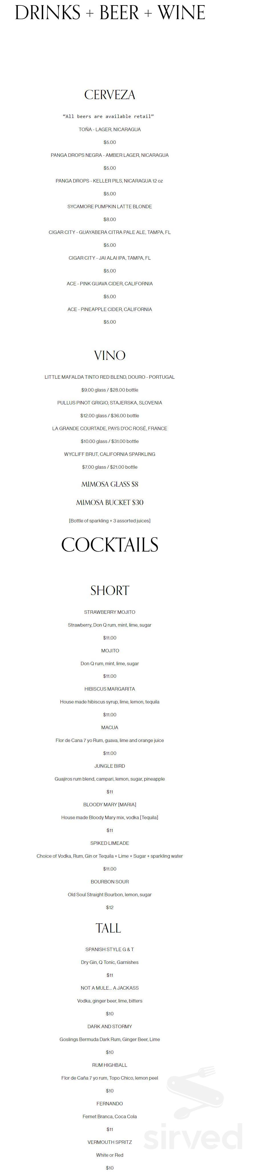 Guajiros Miami Eatery menu in Charlottesville, Virginia, USA