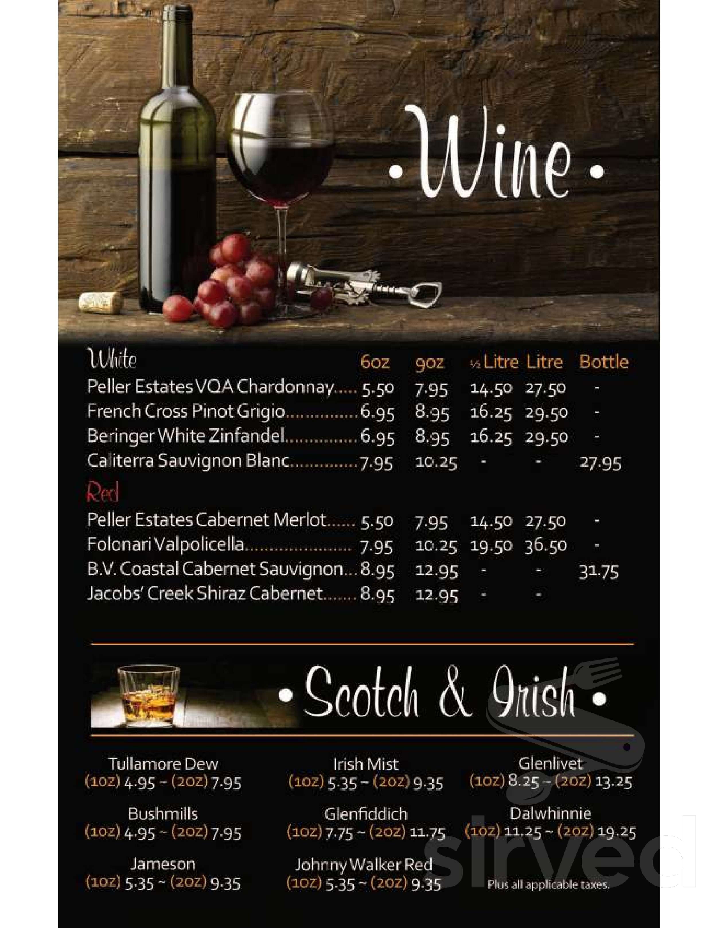 Waltzing Weasel Pub - Oshawa menu in Oshawa, Ontario, Canada