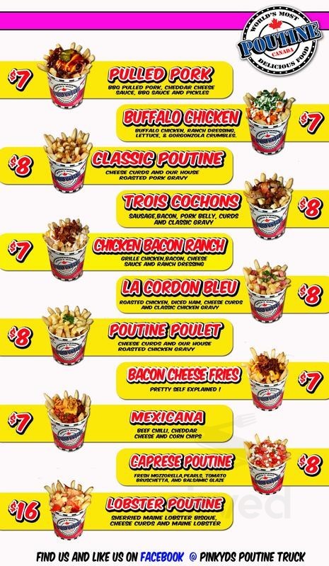 Pinky D's menu in Auburn, Maine, USA