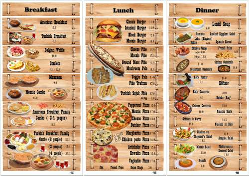 Mosaic Cafe Restaurant menu in Virginia Beach, Virginia, USA