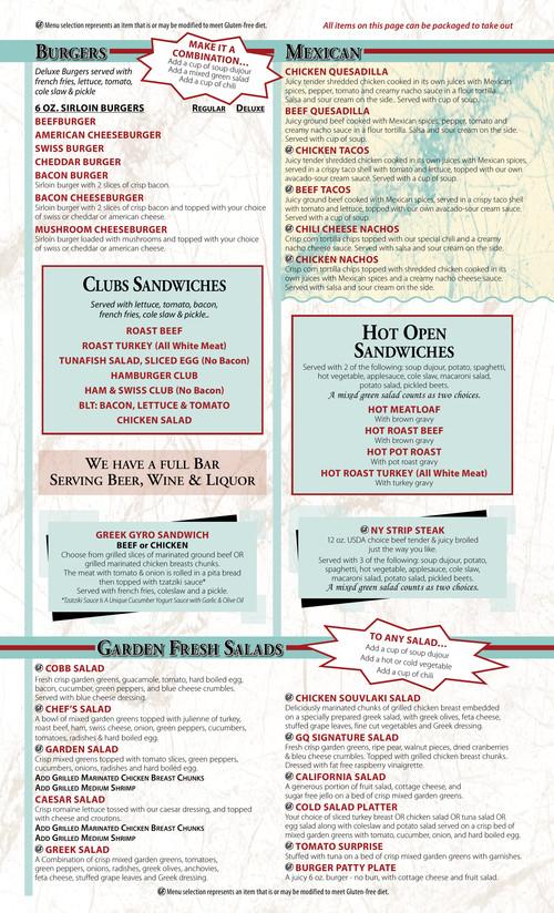 Glenville Queen Diner menu in Schenectady, New York, USA
