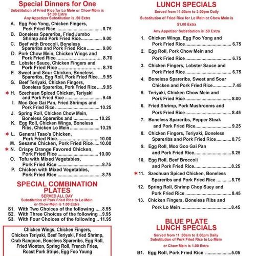 Woh Lun Chinese Food menu in Wareham, Massachusetts, USA