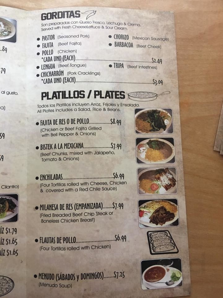 Taco Rico menu in Arlington, Texas, USA