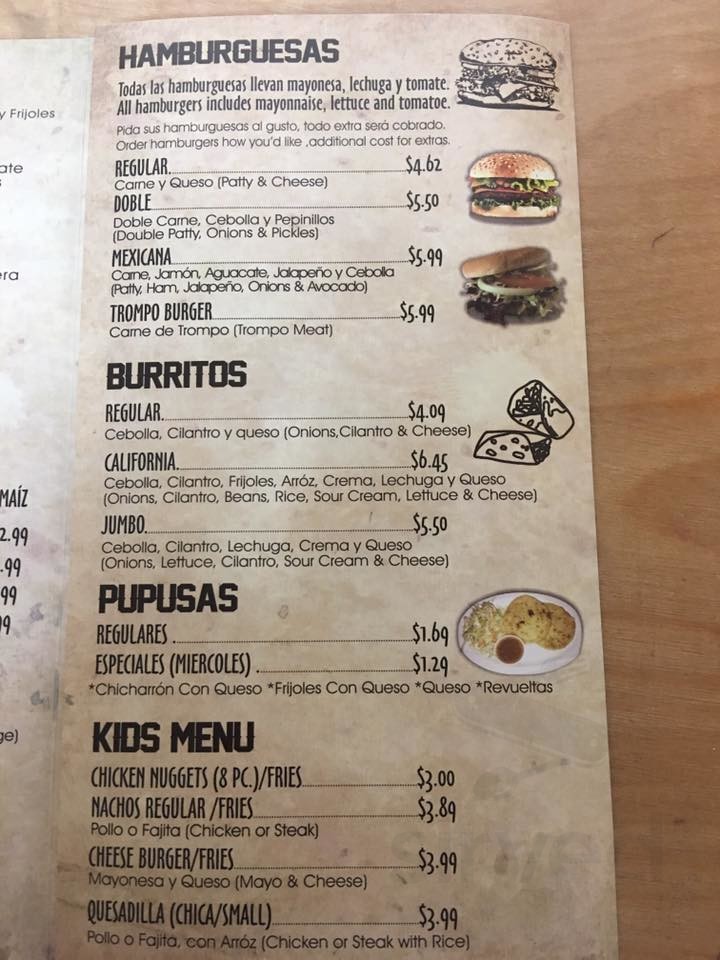 Taco Rico menu in Arlington, Texas, USA