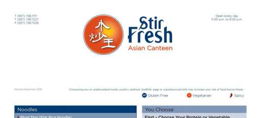 Menu for Stir Fresh Asian Canteen in Marysville, OH | Sirved
