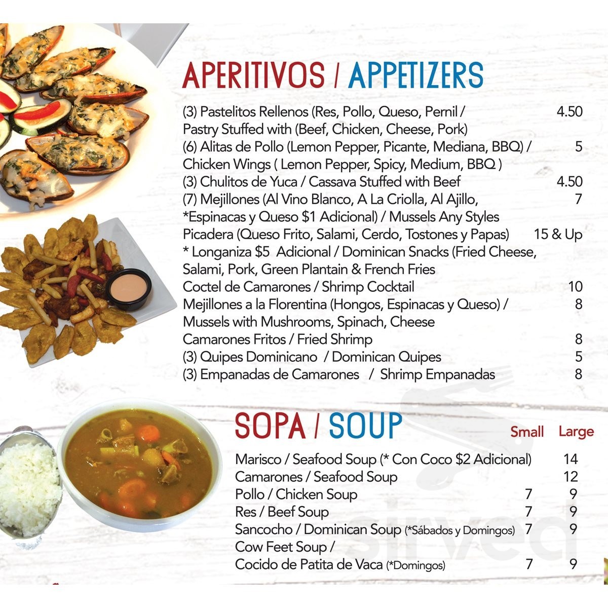 Cafe Dominicano menu in Norcross, Georgia, USA