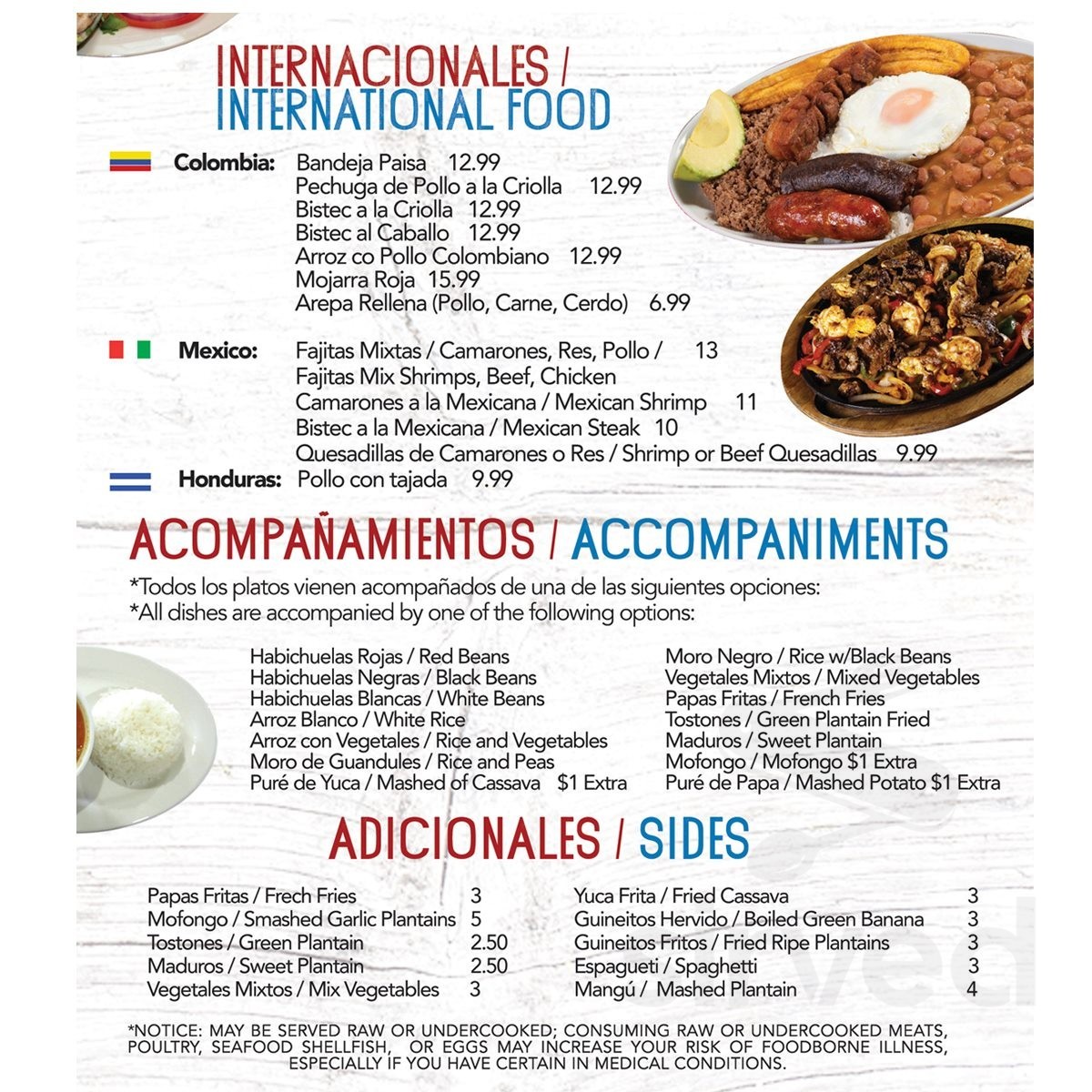 Cafe Dominicano menu in Norcross, Georgia, USA