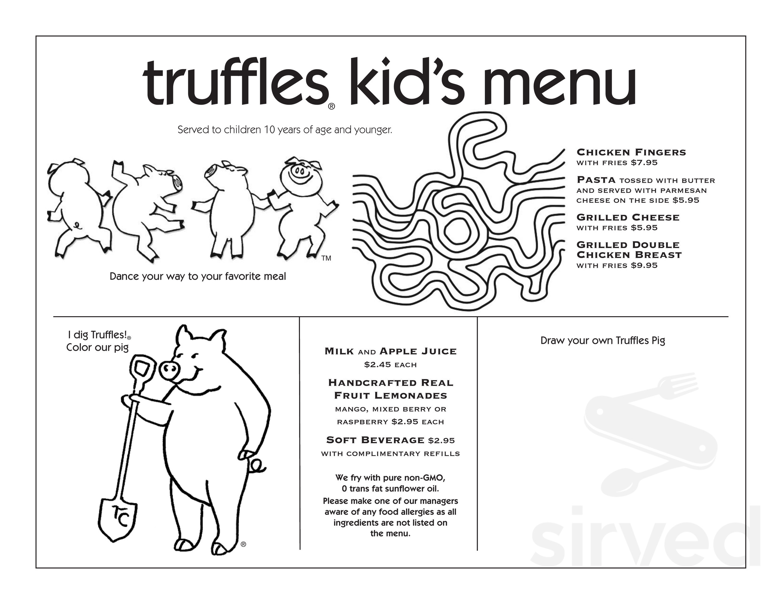 Truffles Cafe menu in Hilton Head Island, South Carolina, USA