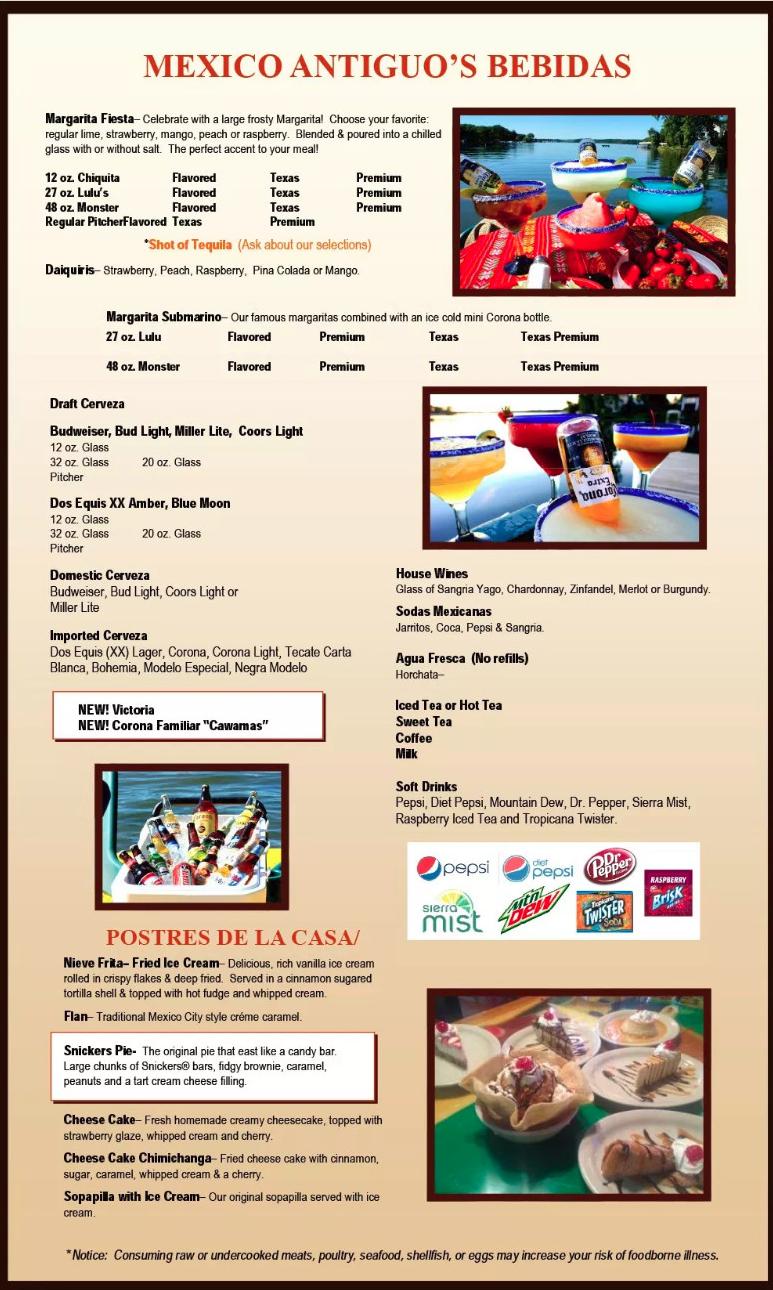 Cebolla's Mexican Grill menu in Fort Wayne, Indiana, USA