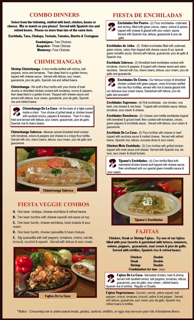 Cebolla's Mexican Grill menu in Fort Wayne, Indiana, USA