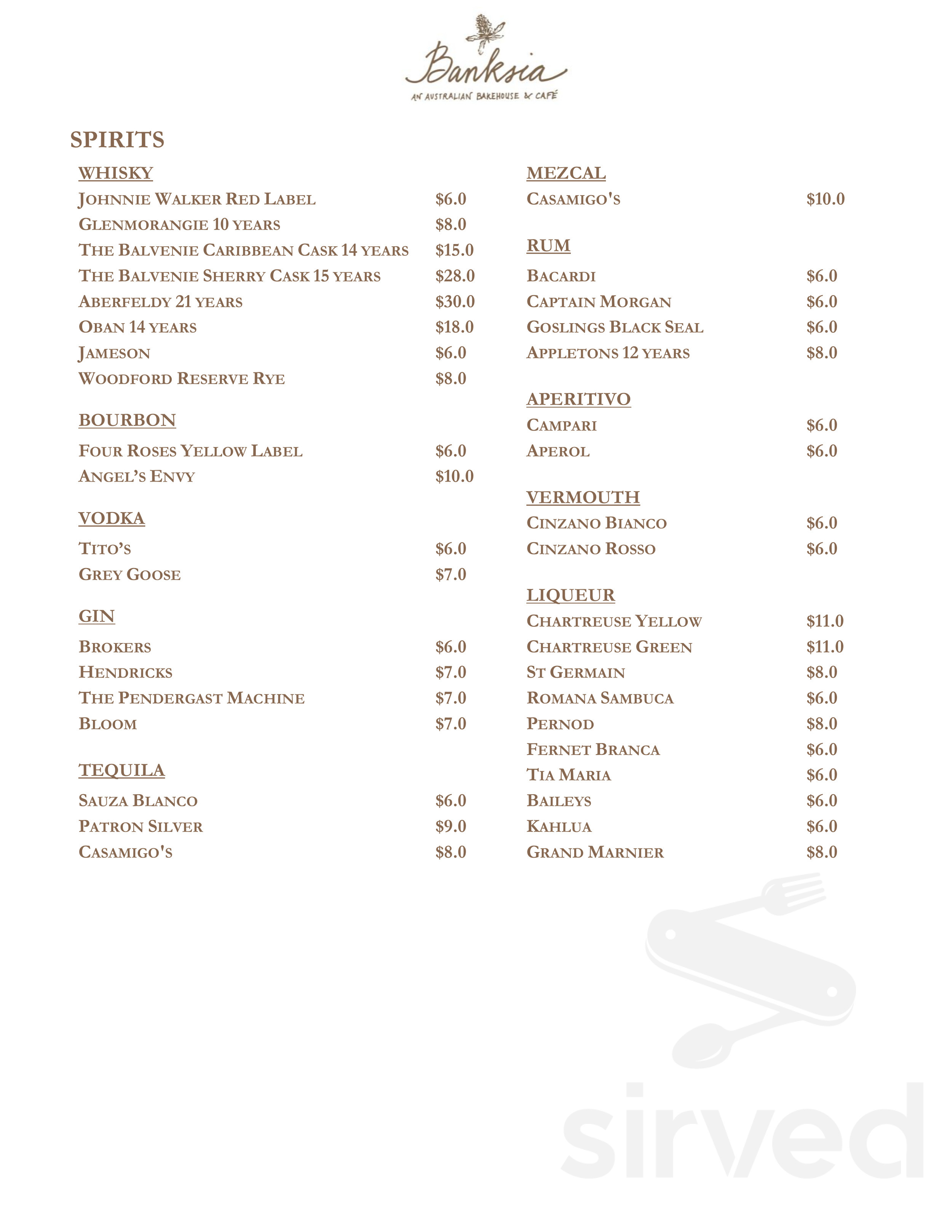 Banksia - Downtown menu in Kansas City, Missouri, USA