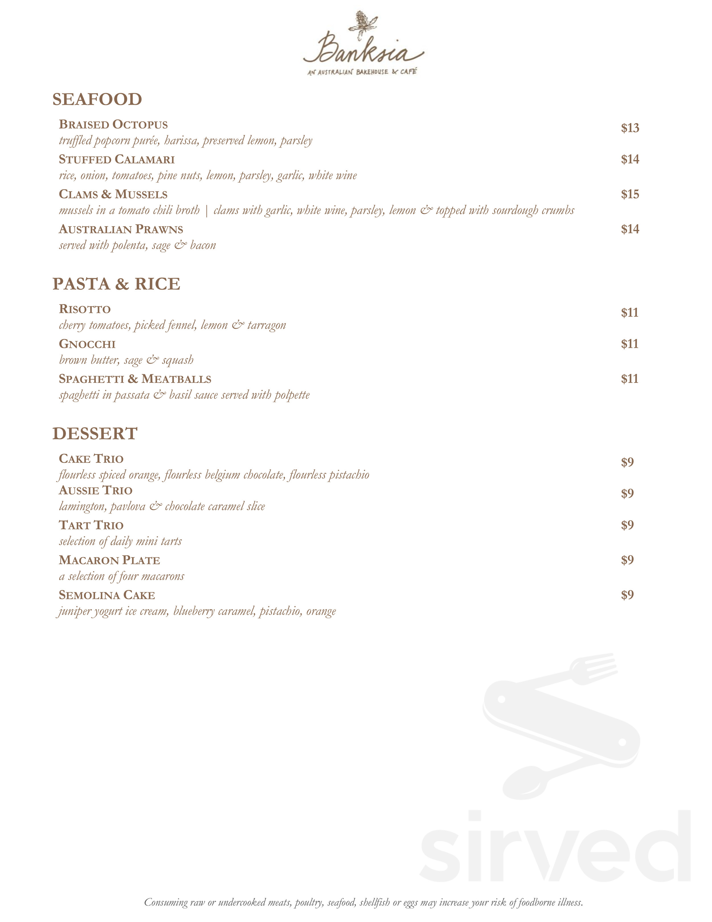Banksia - Downtown menu in Kansas City, Missouri, USA