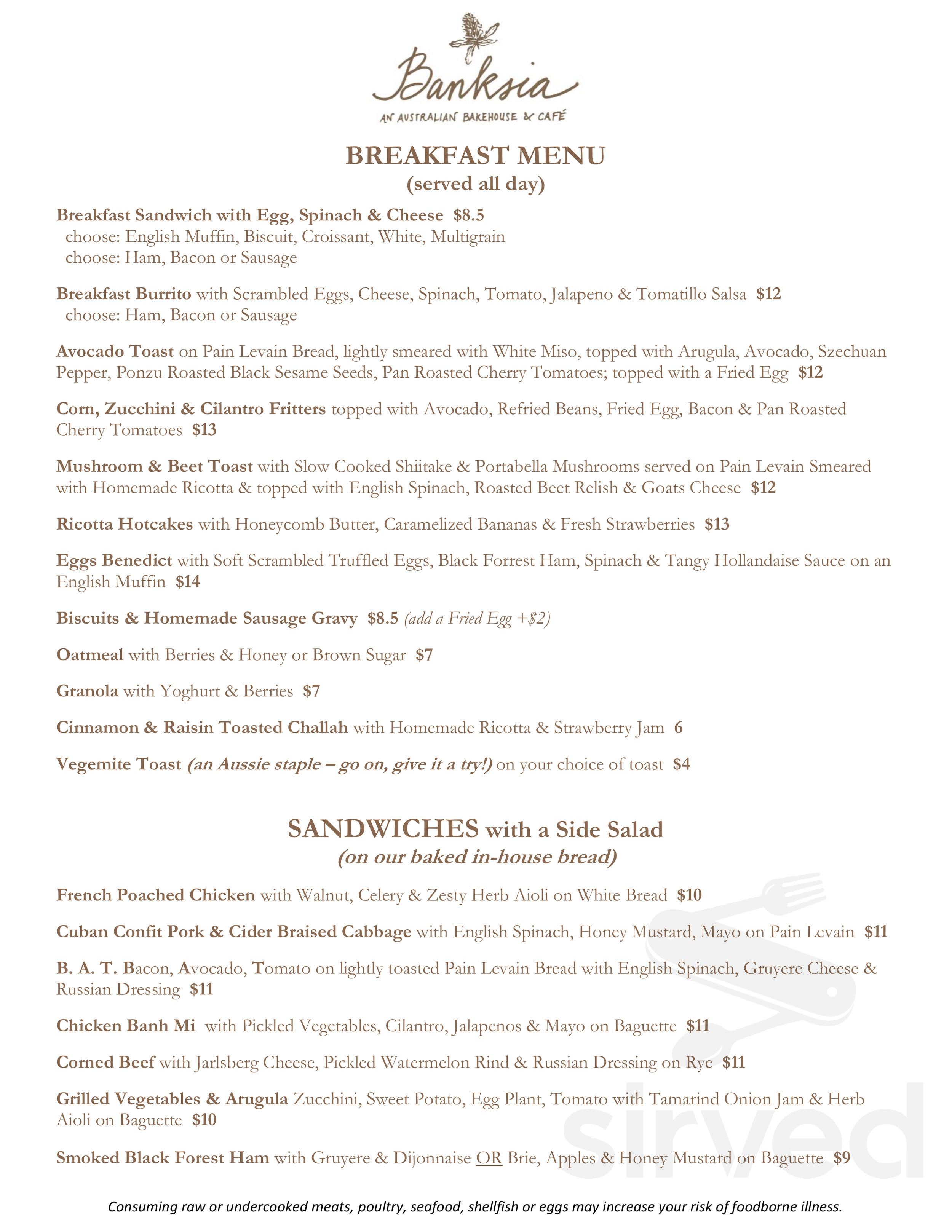 Banksia - Downtown menu in Kansas City, Missouri, USA