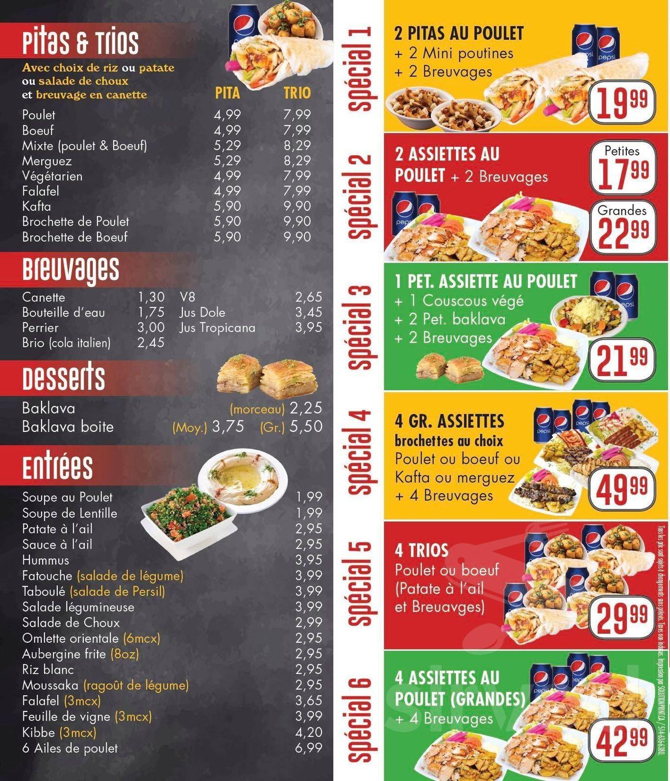 Monsieur shawarma menu in Montréal-Nord, Quebec H1G 6J7, Canada