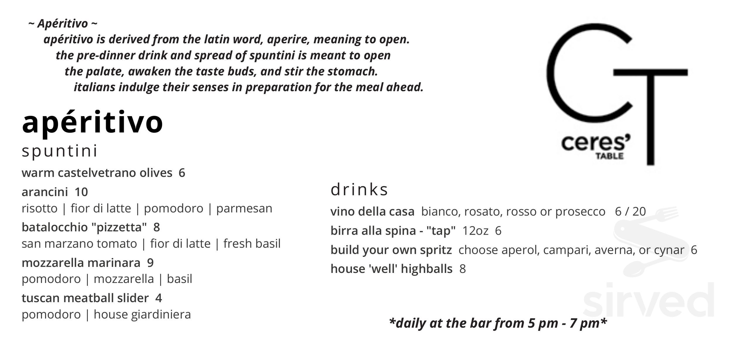 Ceres Table Menu | Cabinets Matttroy