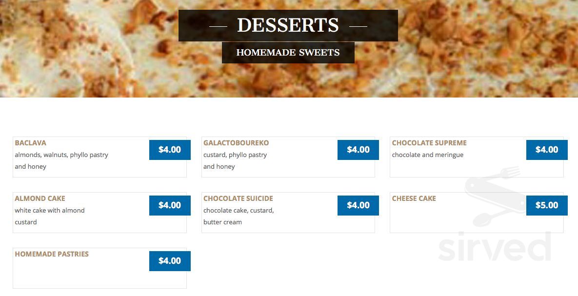 Greektown Grill & Takeout menu in Kingston, Ontario, Canada