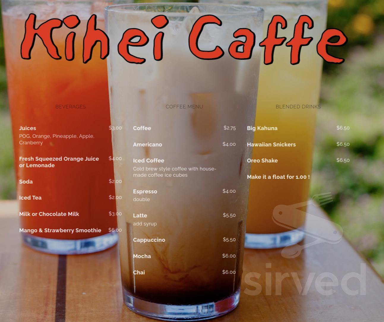 Kihei Caffe Lahaina menu in Lahaina, Hawaii, USA