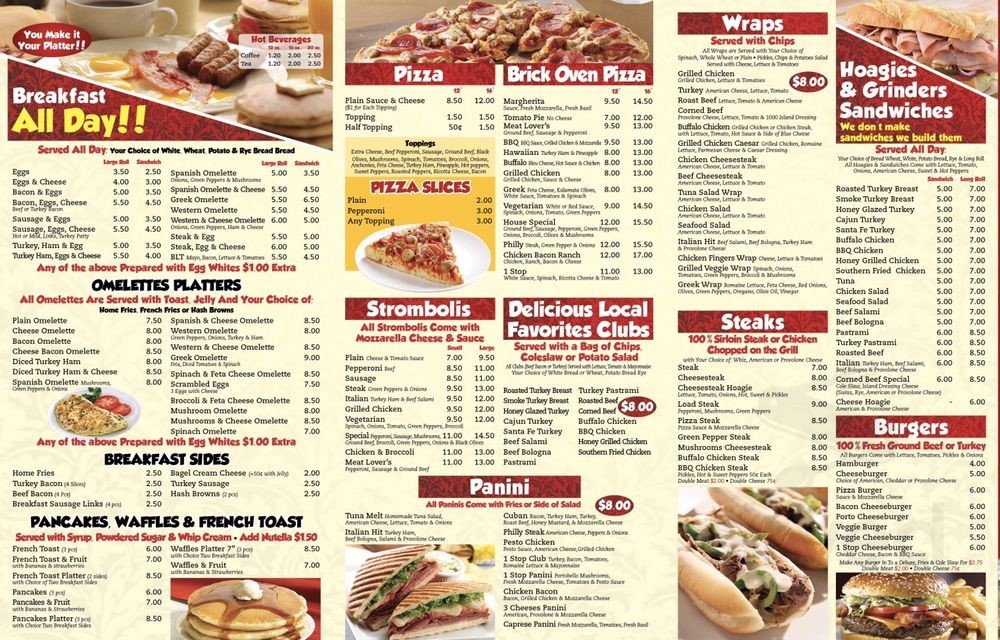 1 Stop Pizza menu in Philadelphia, Pennsylvania, USA