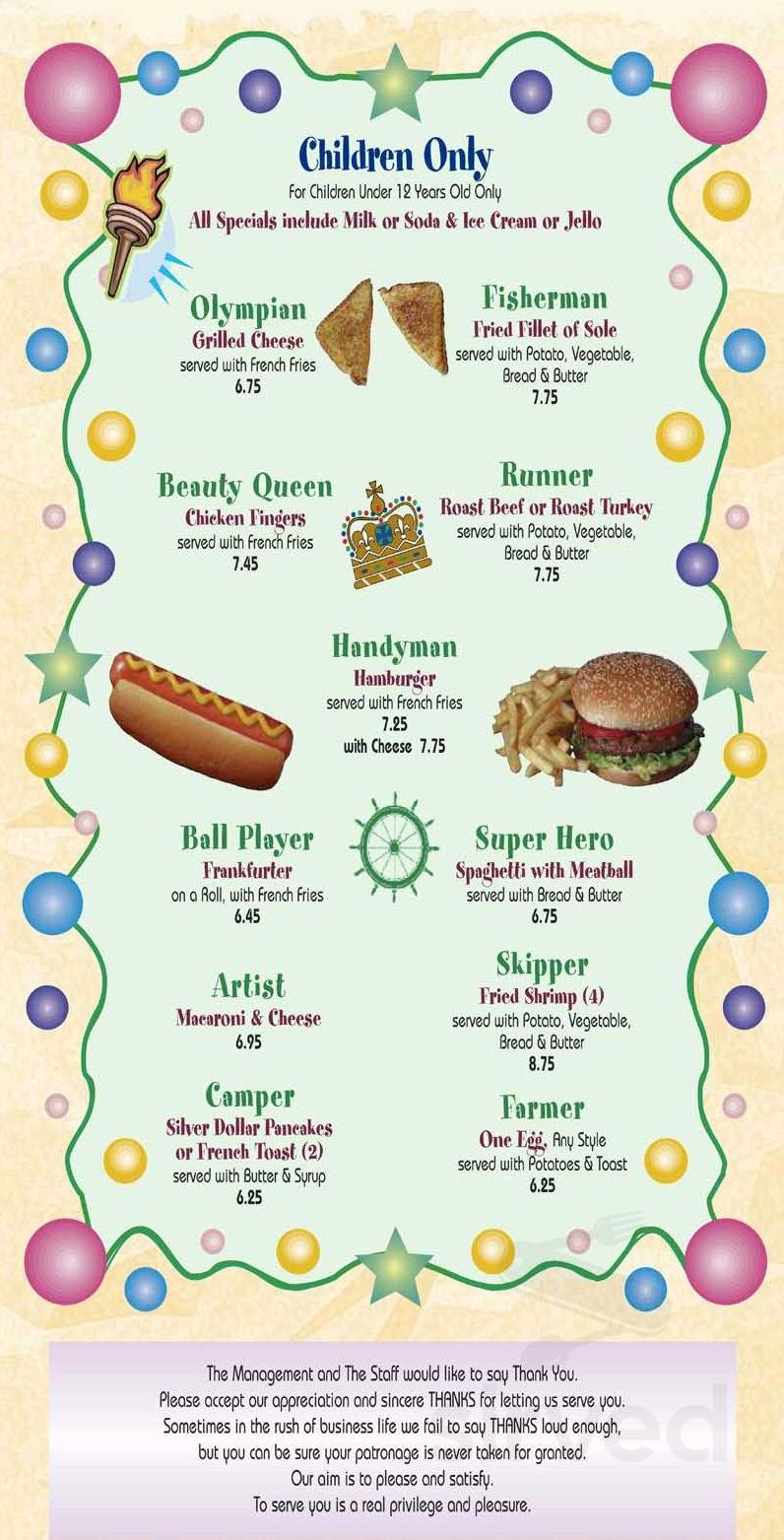 Alexis Diner menu in Newburgh, New York, USA